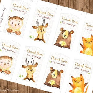 Woodland Thank You Tag, PRINTABLE, Favor Tags, Woodland Party Add-ons ...