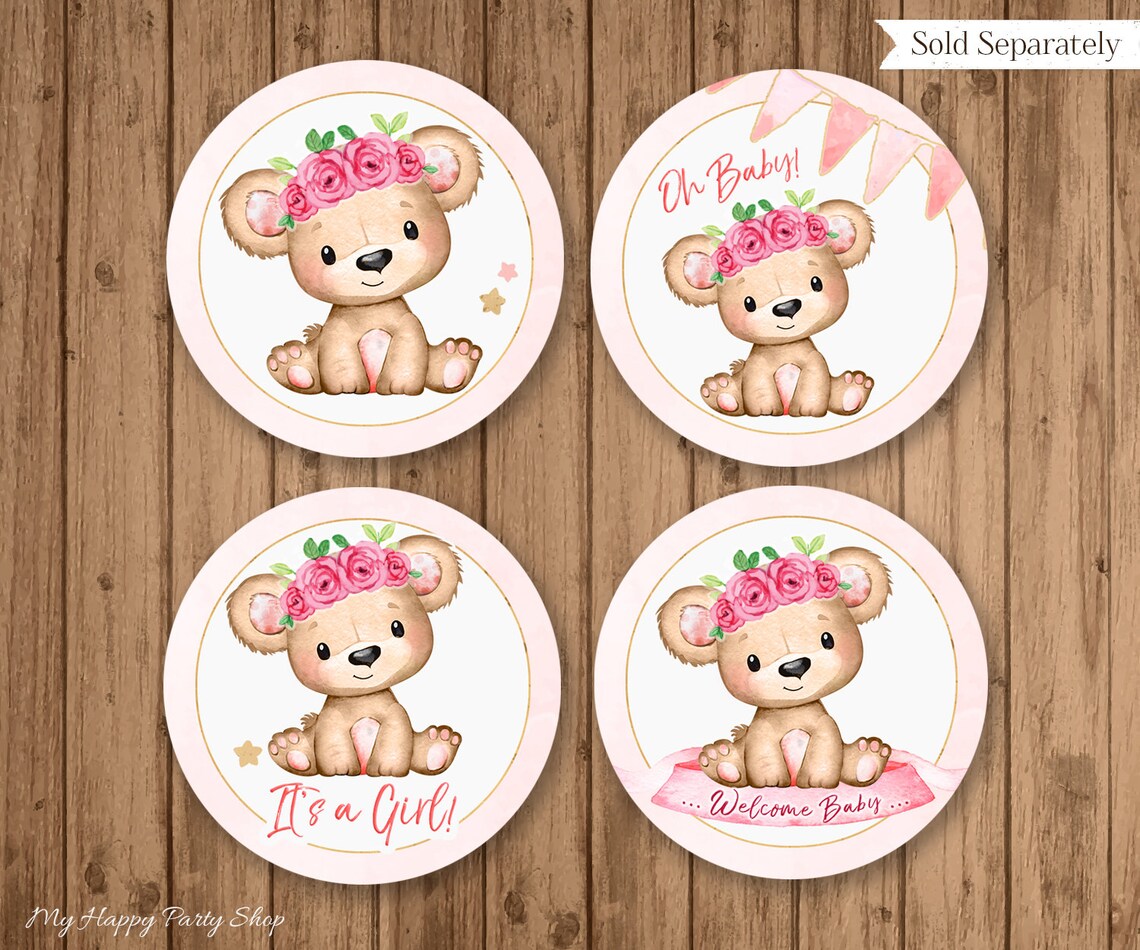 Pink Welcome Baby Banner PRINTABLE Teddy Bear Baby Shower - Etsy
