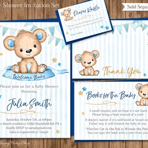 Teddy Bear Baby Shower Banner, PRINTABLE, Welcome Baby, Baby Boy Banner ...