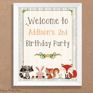 Woodland Birthday Banner, Printable Happy Birthday Banner, Woodland ...