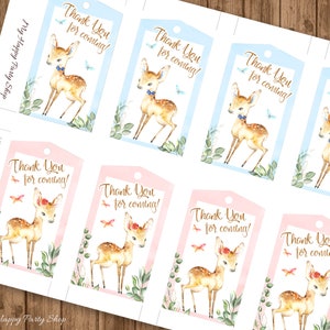 Deer Thank You Tags, PRINTABLE, Twins Baby Shower, Buck and Doe ...