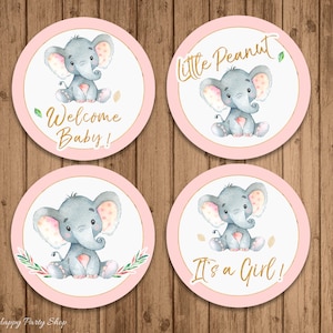 Pink Elephant Baby Shower Banner, PRINTABLE, Welcome Baby, Baby Girl ...
