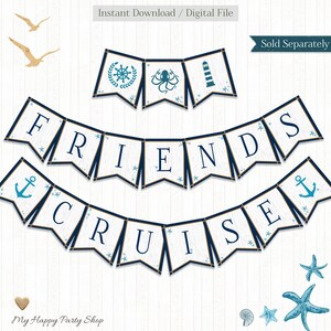 Happy Birthday Banner, PRINTABLE, Nautical Banner, Anchor Banner ...