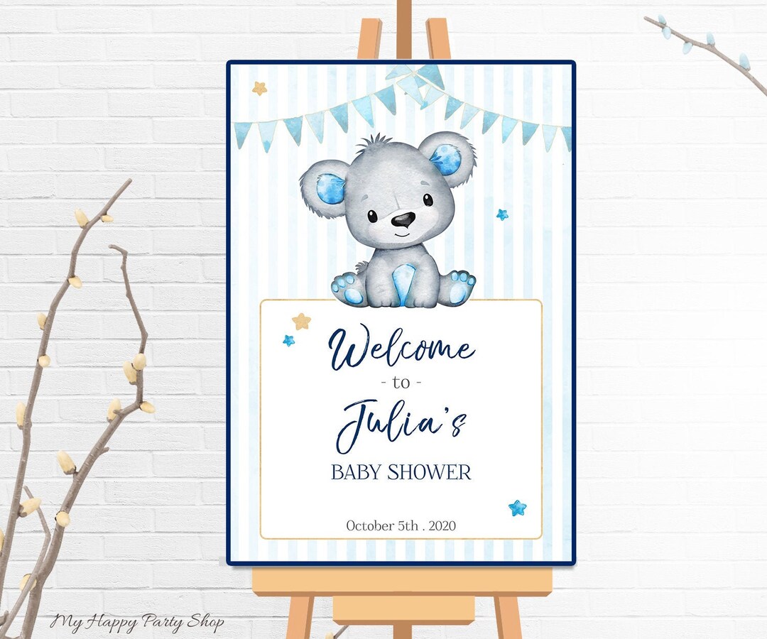 Teddy Bear Baby Shower Sign PRINTABLE Personalized Shower - Etsy