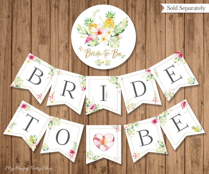 Tropical Happy Birthday Banner PRINTABLE Floral Birthday - Etsy