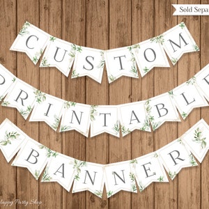 Welcome Baby Banner, PRINTABLE, Greenery Welcome Baby, Floral Baby ...