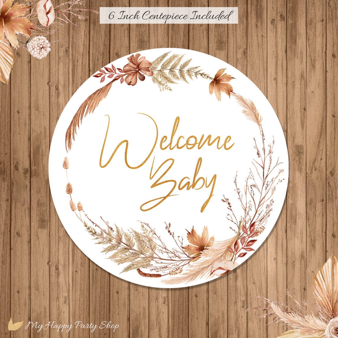 Boho Baby Shower Banner PRINTABLE Welcome Baby Banner - Etsy