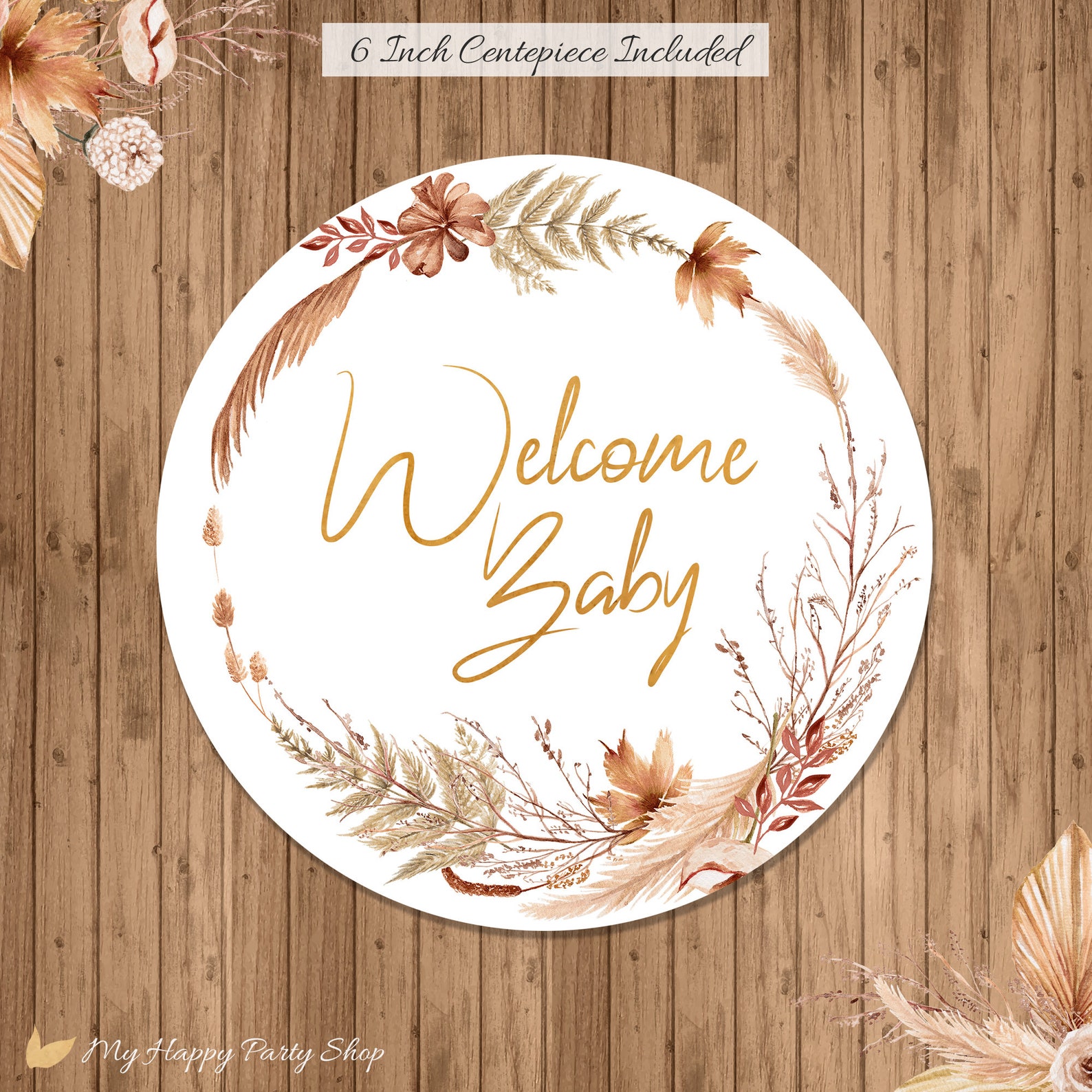 Boho Baby Shower Banner PRINTABLE Welcome Baby Banner - Etsy