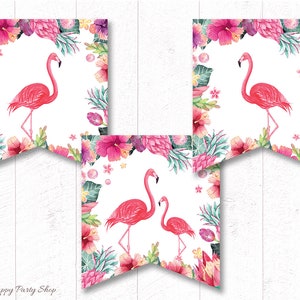 Flamingo Baby Shower Banner, PRINTABLE, Welcome Baby, Tropical Banner ...
