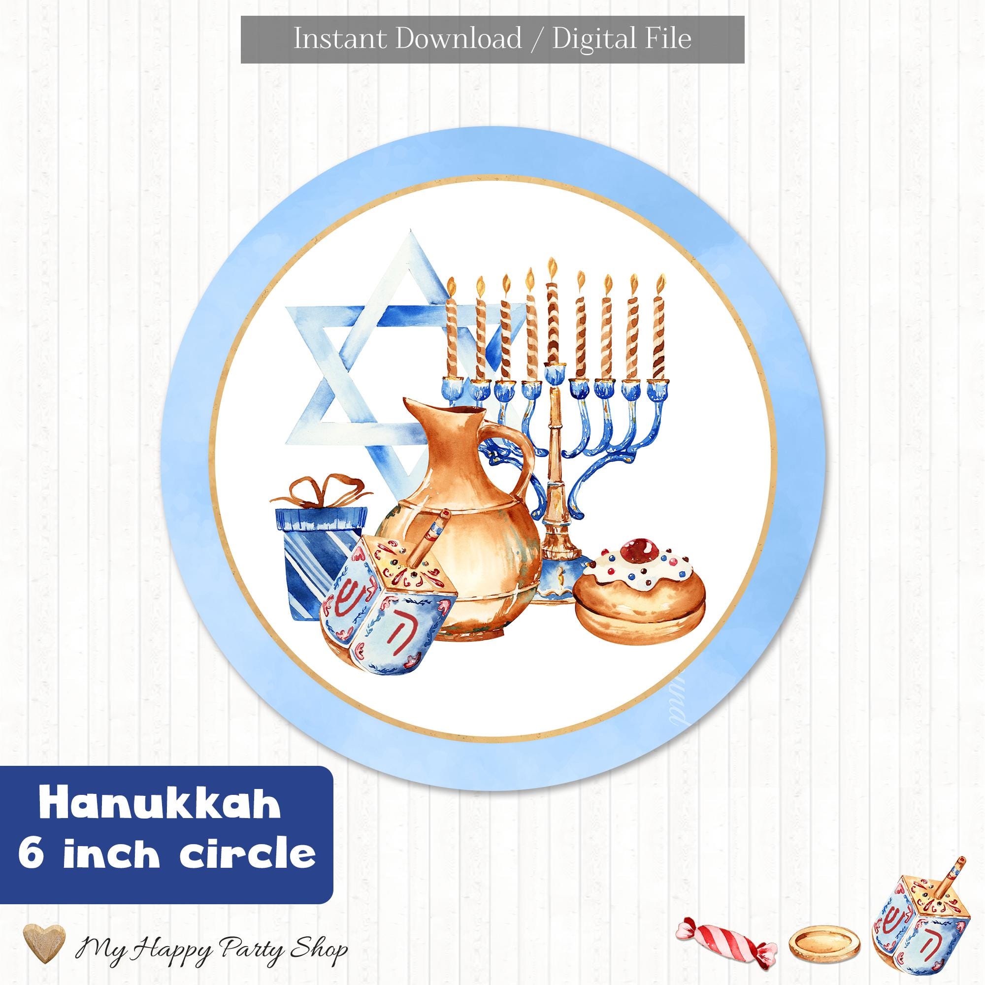Hanukkah Banner, PRINTABLE, Happy Hanukkah Flag, Jewish Holiday ...