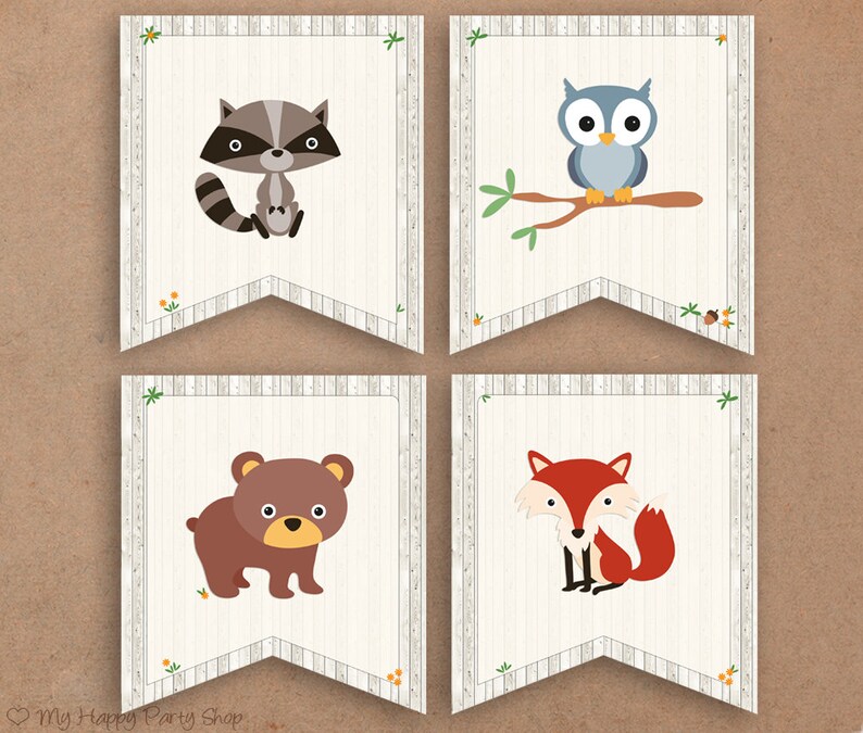 Woodland Baby Shower Banner, PRINTABLE, Boy Oh Boy. Animals Sign, Boy ...