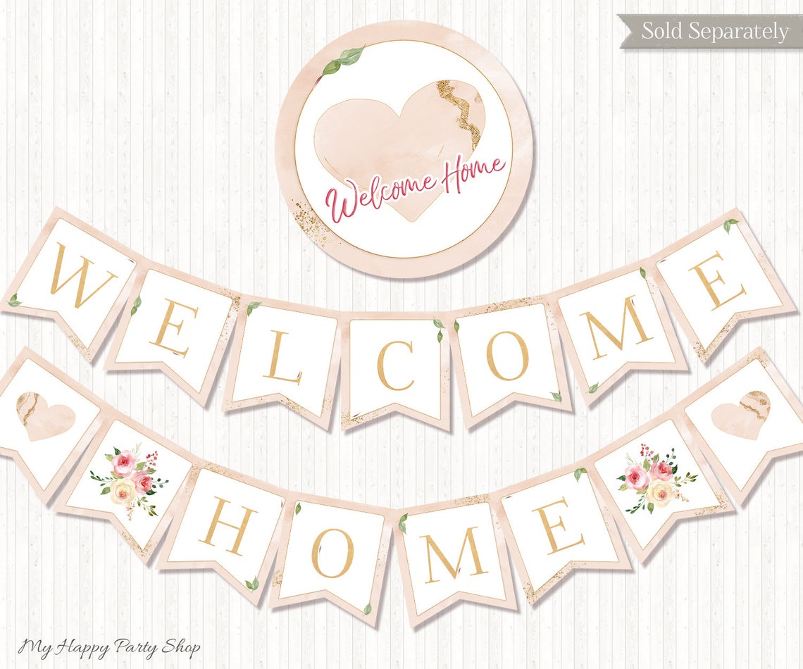 Welcome Baby Banner PRINTABLE Girl Baby Shower Banner Blush - Etsy
