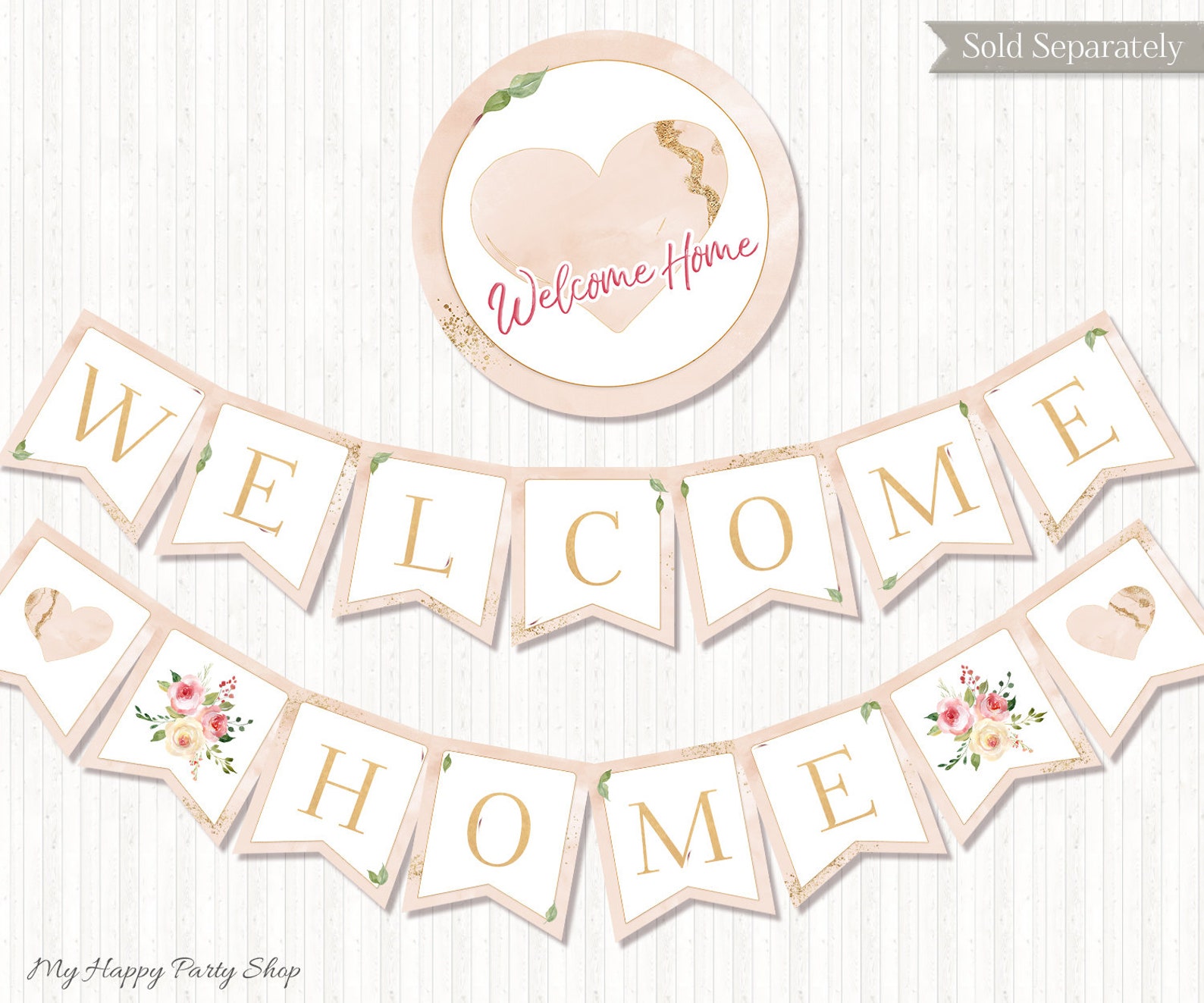 Welcome Baby Banner PRINTABLE Girl Baby Shower Banner Blush - Etsy