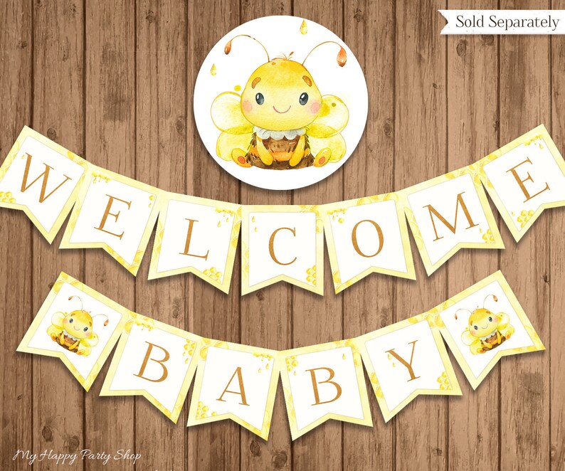 Bee Water Bottle Labels PRINTABLE Baby Bee Bee Bottle | Etsy