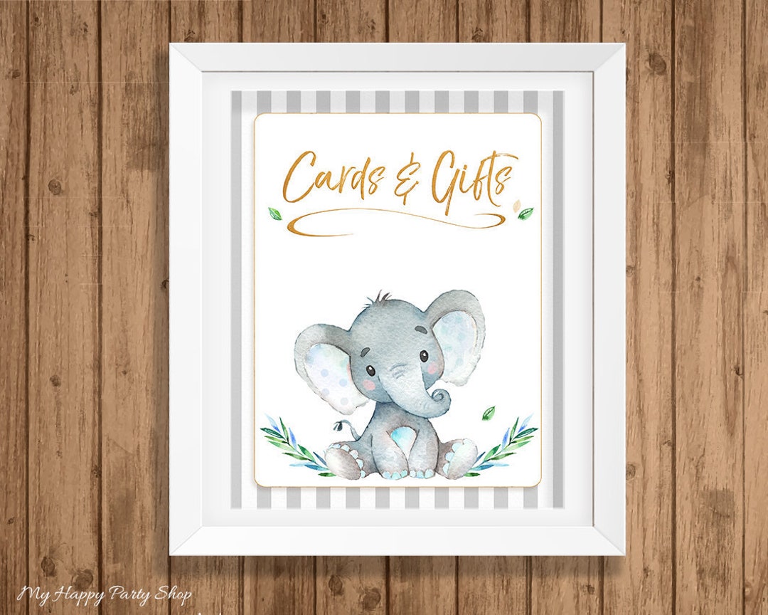 Elephant Baby Shower Gift Table Sign, PRINTABLE, Elephant Printable ...