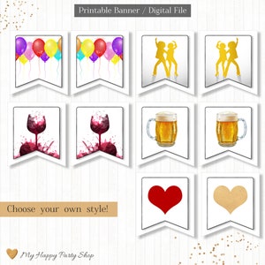 Beer Birthday Banner, PRINTABLE, Happy Birthday Beer Birthday Banner ...