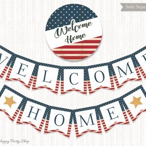 Welcome Back Banner, America Flag, Printable, Military Homecoming, USA ...