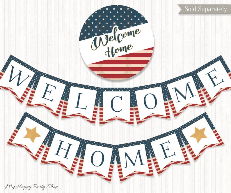 Welcome Back Banner America Flag Printable Military - Etsy