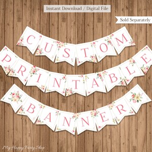 It's a Girl Banner, PRINTABLE, DIY, Roses Baby Shower Banner, Welcome ...