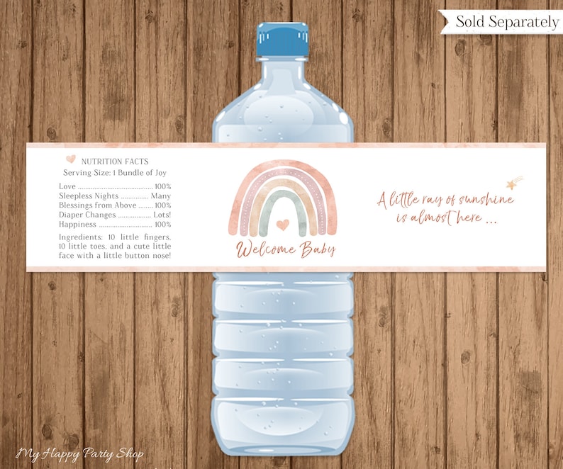 Rainbow Baby Shower Banner, PRINTABLE, Welcome Baby, Blush Rainbow ...
