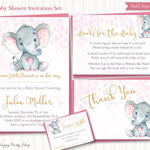 Pink Elephant Favor Tags, PRINTABLE, Girl Baby Shower, Elephant Thank ...