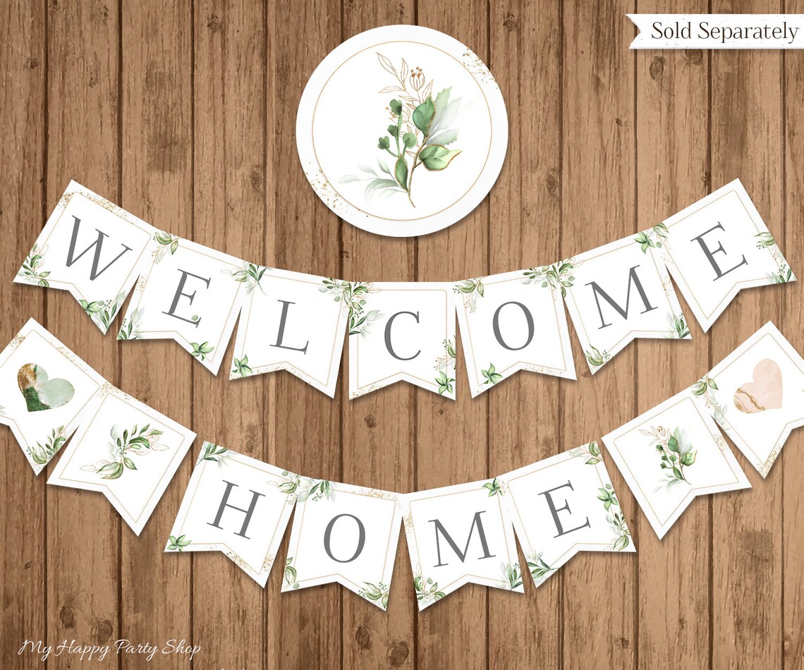 Welcome Back Banner PRINTABLE Greenery Homecoming Banner - Etsy