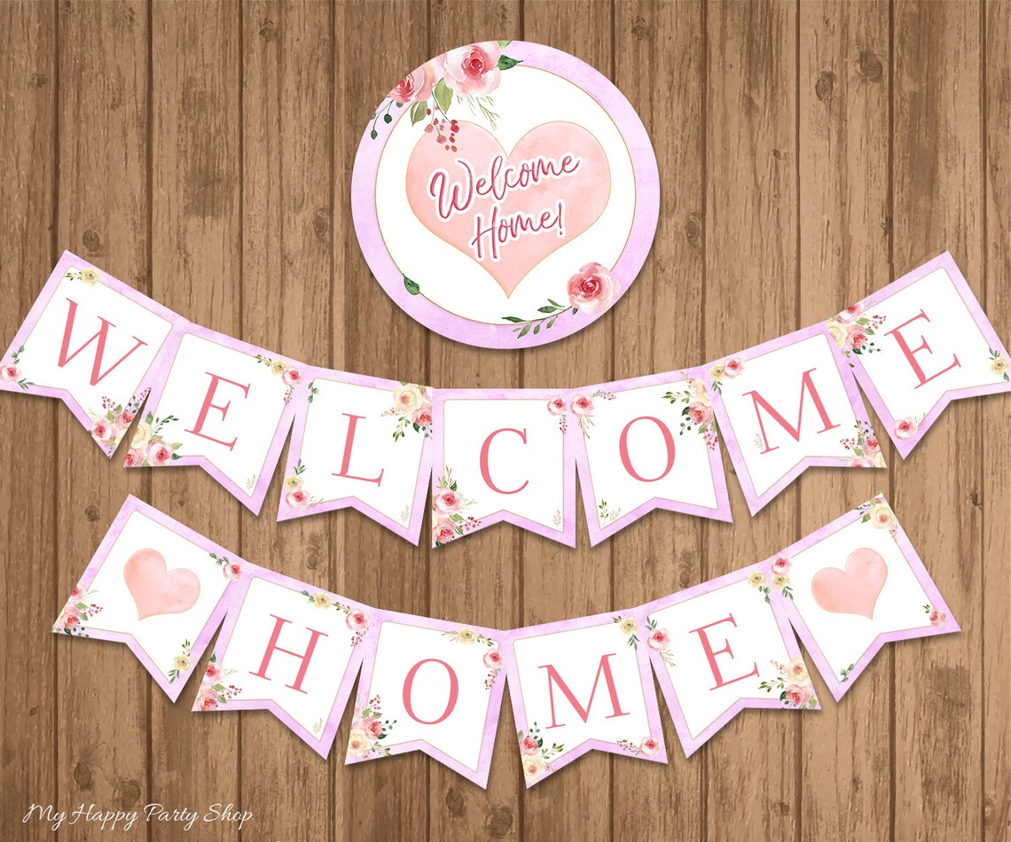 Welcome Home Banner PRINTABLE Roses Homecoming Banner - Etsy