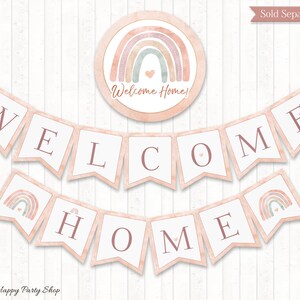 Rainbow Birthday Banner, PRINTABLE, First Birthday, Blush Rainbow. Boho ...