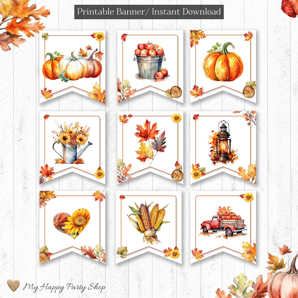 Hello Fall Banner, PRINTABLE, Welcome Fall Flag, Fall Party Decor ...
