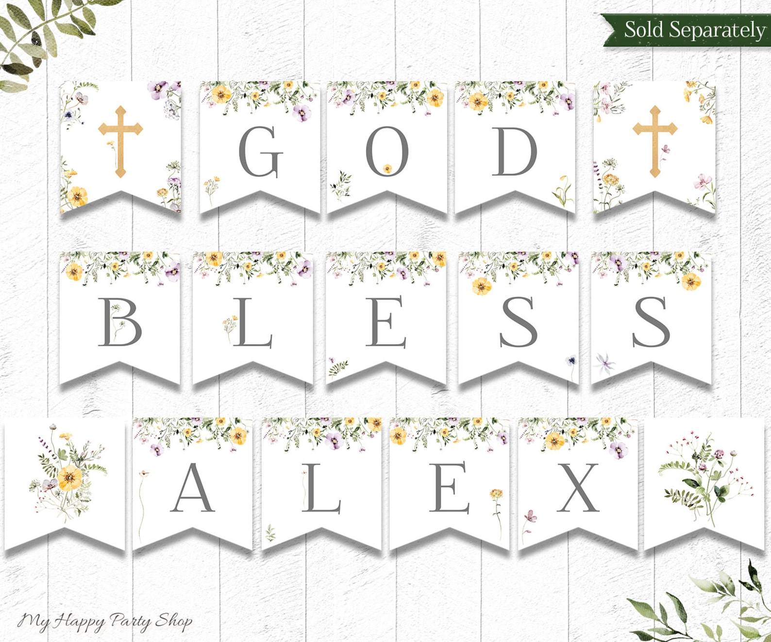 Wild Flower Welcome Baby Banner, PRINTABLE, Floral Welcome Baby, Spring ...