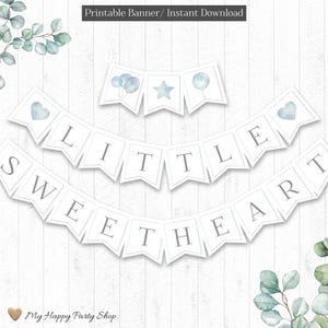 Welcome Baby Banner, PRINTABLE, Blue Baby Shower Banner, Baby Boy ...