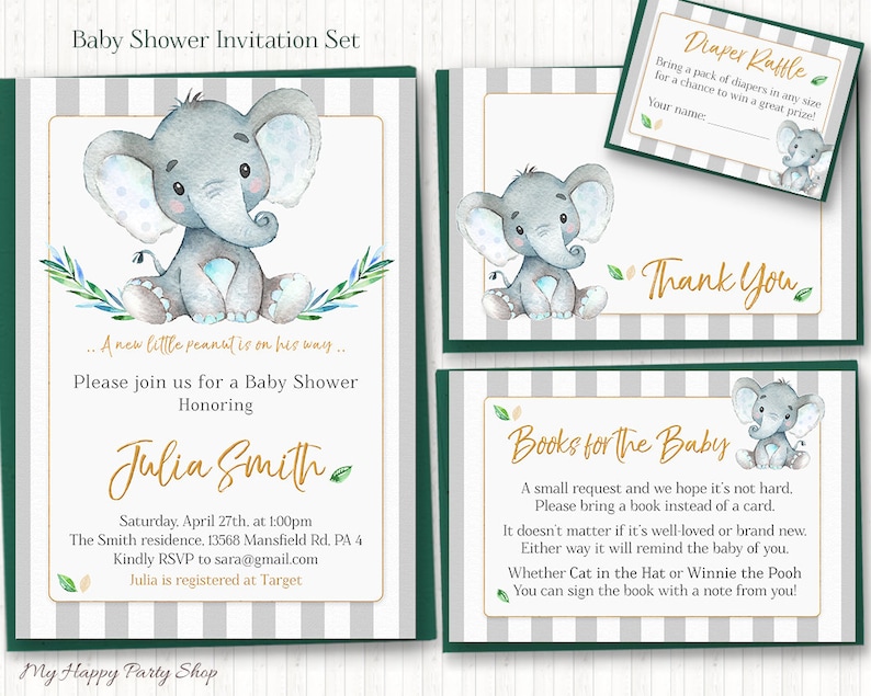 It's a Boy Banner, PRINTABLE, Blue Elephant Baby Shower Banner, Baby ...