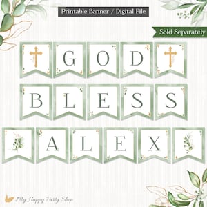 Sage Happy Birthday Banner, PRINTABLE, Olive Green and Gold Birthday ...