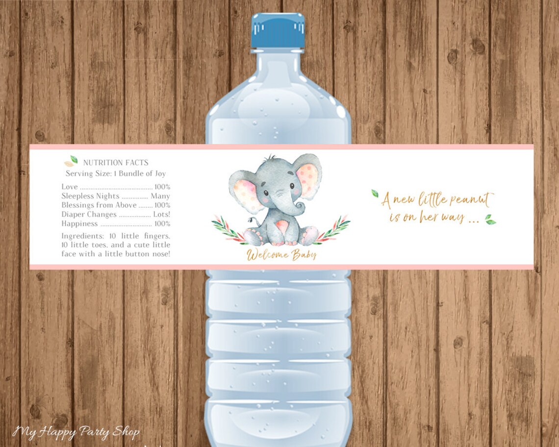 Pink Elephant Baby Shower Banner, PRINTABLE, Welcome Baby, Baby Girl ...