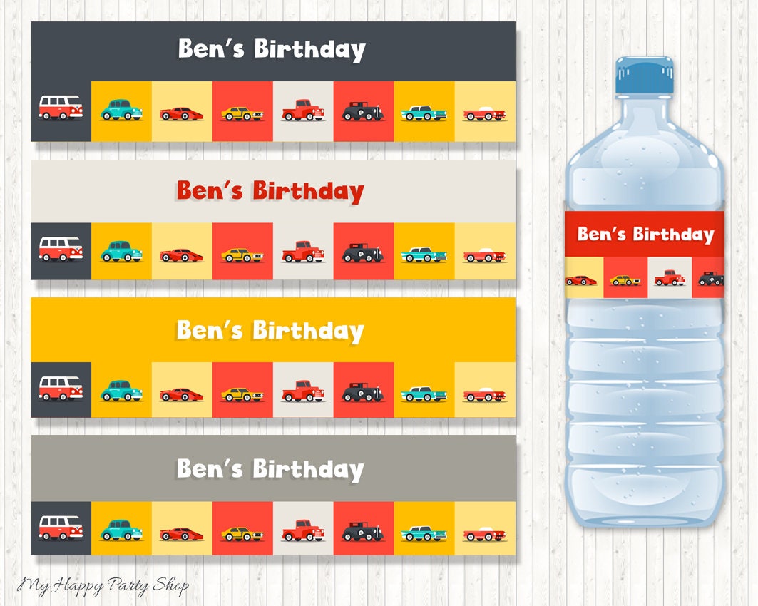 Retro Cars Thank You Tags PRINTABLE Cars Birthday | Etsy