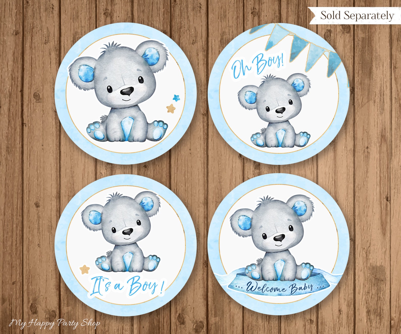 Teddy Bear Favor Tags PRINTABLE Cute Bear Tags Baby Shower | Etsy