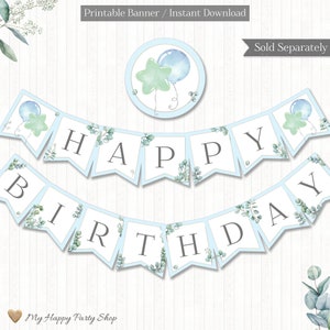 Blue God Bless Banner, PRINTABLE, Custom Banner, Boy Baptism Decor ...