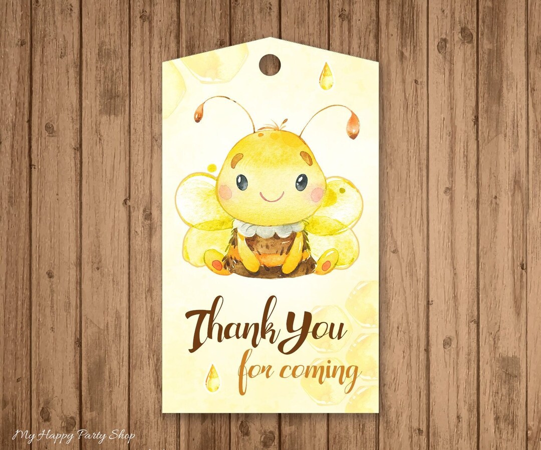Bee Thank You Tags, PRINTABLE, Bee Baby Shower Favor, Bee Birthday, Bee ...