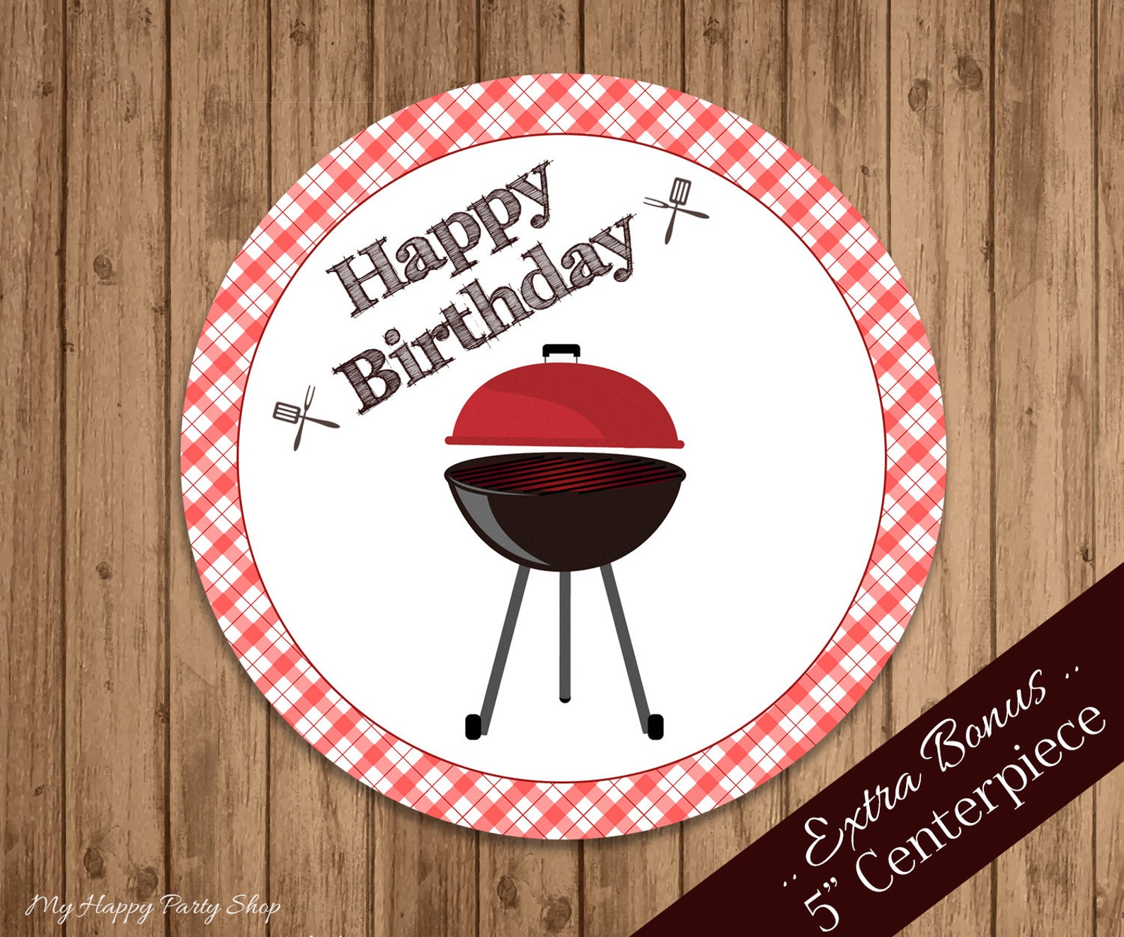 BBQ Happy Birthday Banner PRINTABLE Barbecue Birthday 4th | Etsy