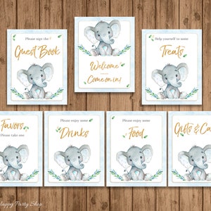 Blue Elephant Happy Birthday Banner, PRINTABLE, 1st Birthday, First ...