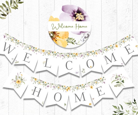 Welcome Home Banner PRINTABLE Floral Homecoming Banner - Etsy