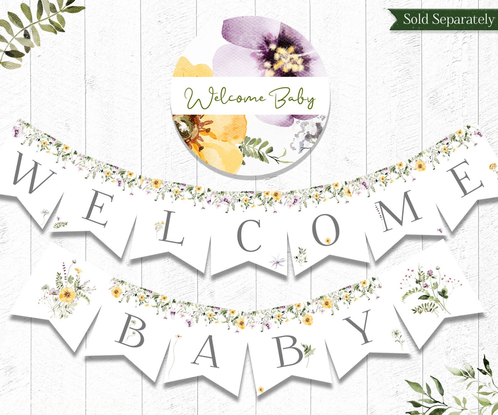Baby in Bloom Banner PRINTABLE DIY Wildflower Floral - Etsy