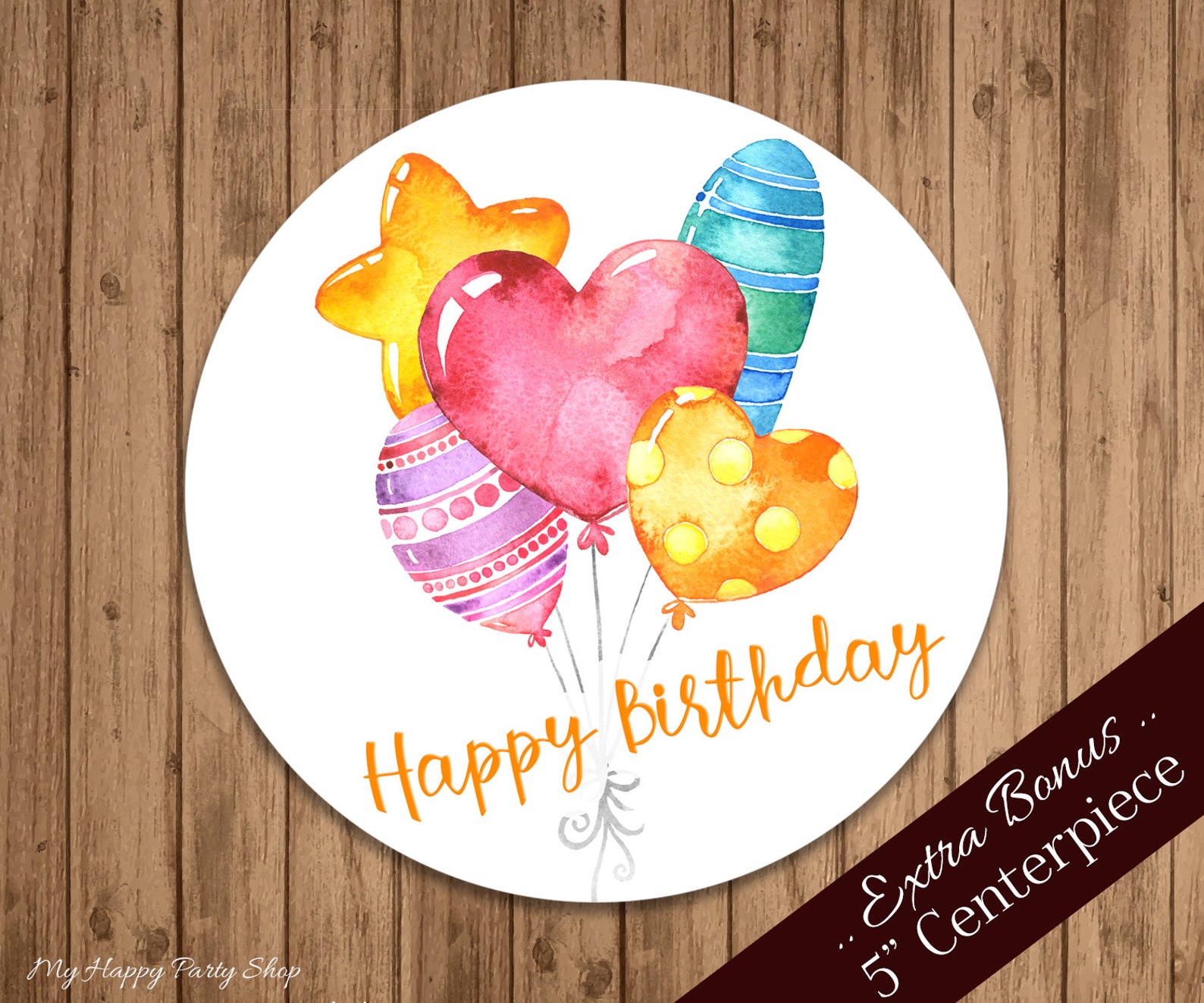 Balloons Happy Birthday Banner, PRINTABLE, Balloons Party Decor ...