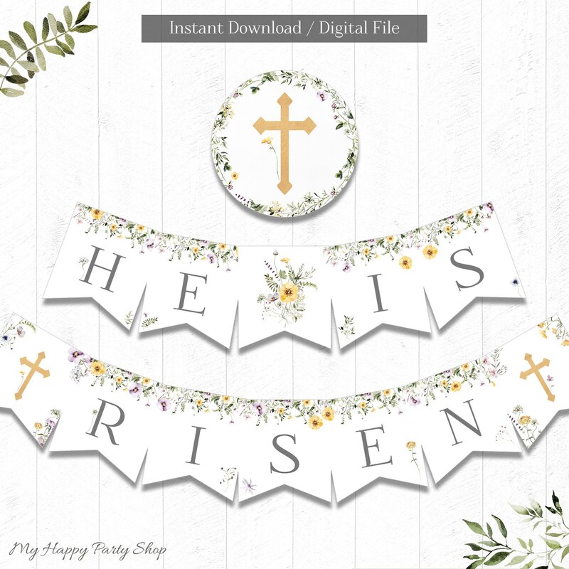 He is Risen Banner - Etsy