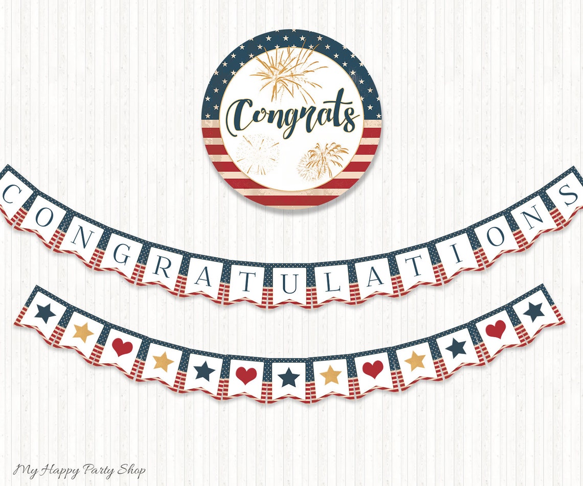 Congratulations Banner Printable US Army Congrats Banner - Etsy