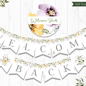 Welcome Home Banner, PRINTABLE, Floral Homecoming Banner, Housewarming ...