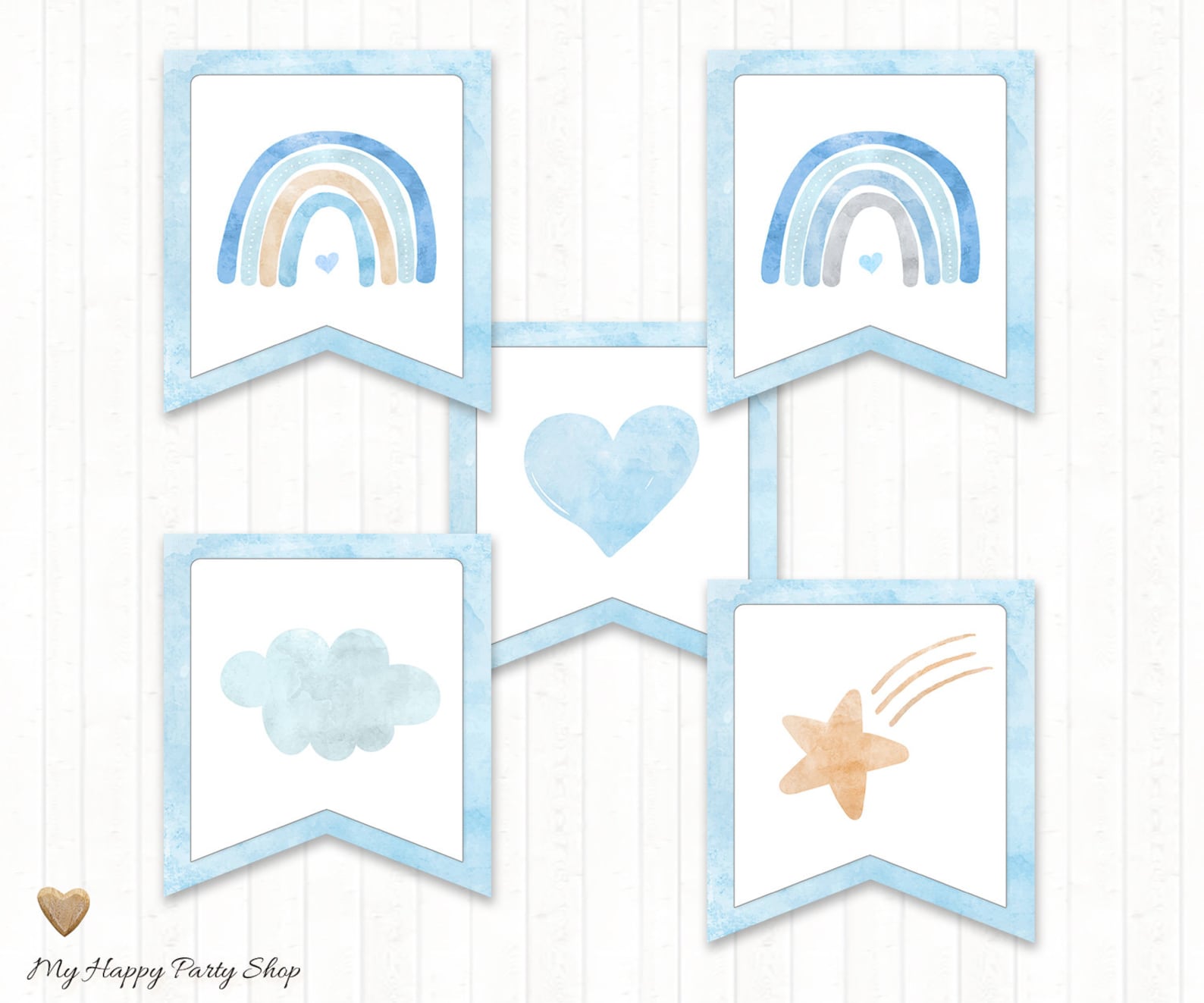 Rainbow Welcome Home Banner PRINTABLE Welcome Baby Blue - Etsy