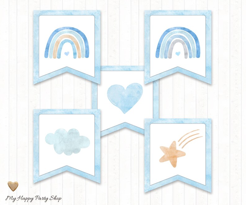 Rainbow Welcome Home Banner PRINTABLE Welcome Baby Blue - Etsy