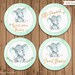 Mint Elephant Favor Tags, PRINTABLE, Mint Green, Cute Elephant Tags ...