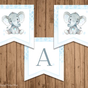 Elephant Baby Shower Banner, PRINTABLE, Welcome Baby, Baby Boy Banner ...